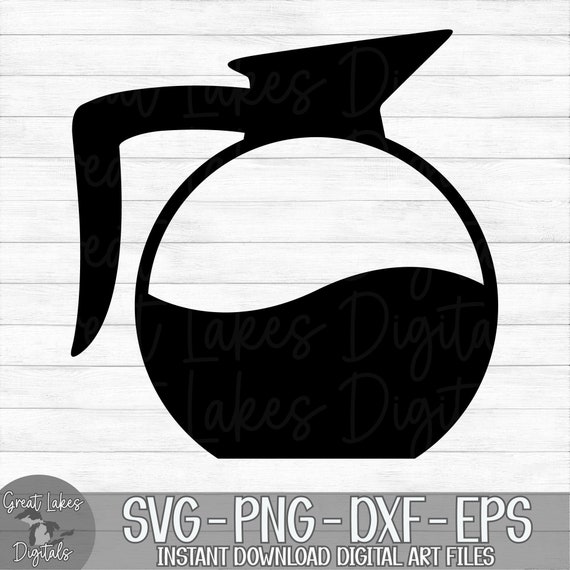 Coffee Pot Instant Digital Download Svg Png Dxf and Eps | Etsy