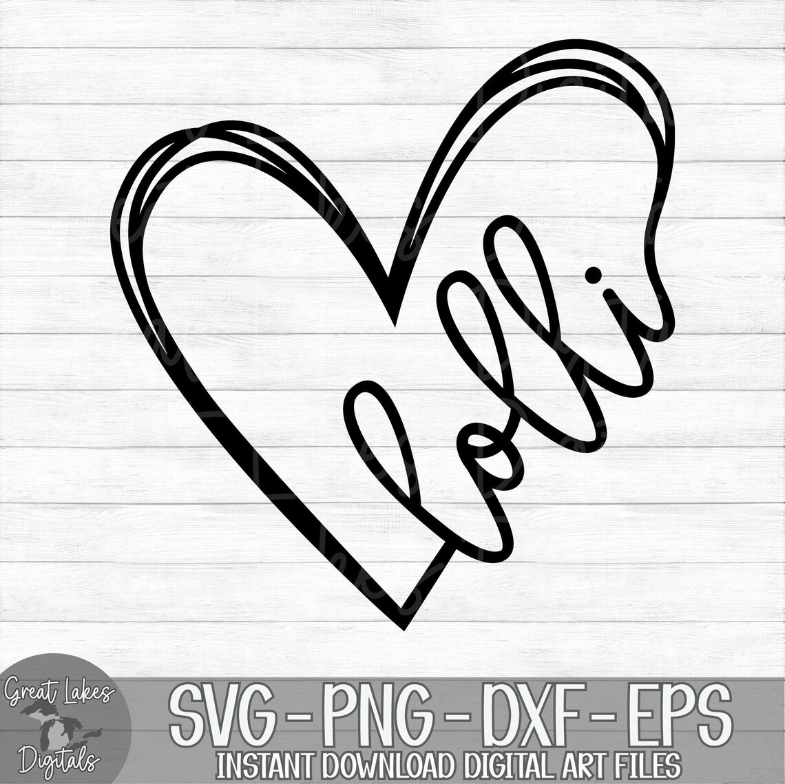 Lolli Heart - Instant Digital Download - Svg, Png, Dxf, and Eps Files ...