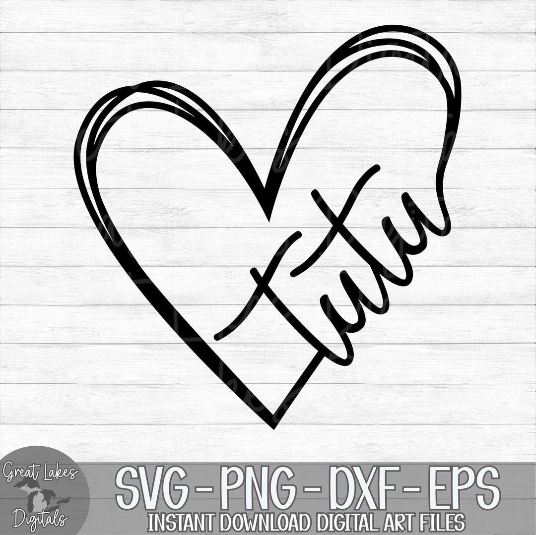 Tutu Heart - Instant Digital Download - Svg, Png, Dxf, and Eps Files ...