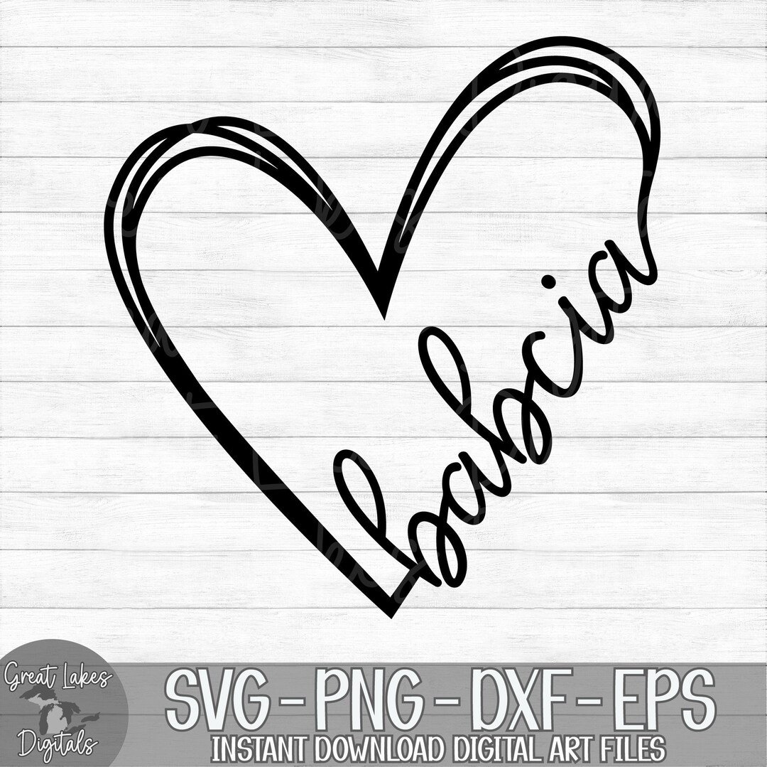Babcia Heart - Instant Digital Download - Svg, Png, Dxf, and Eps Files ...