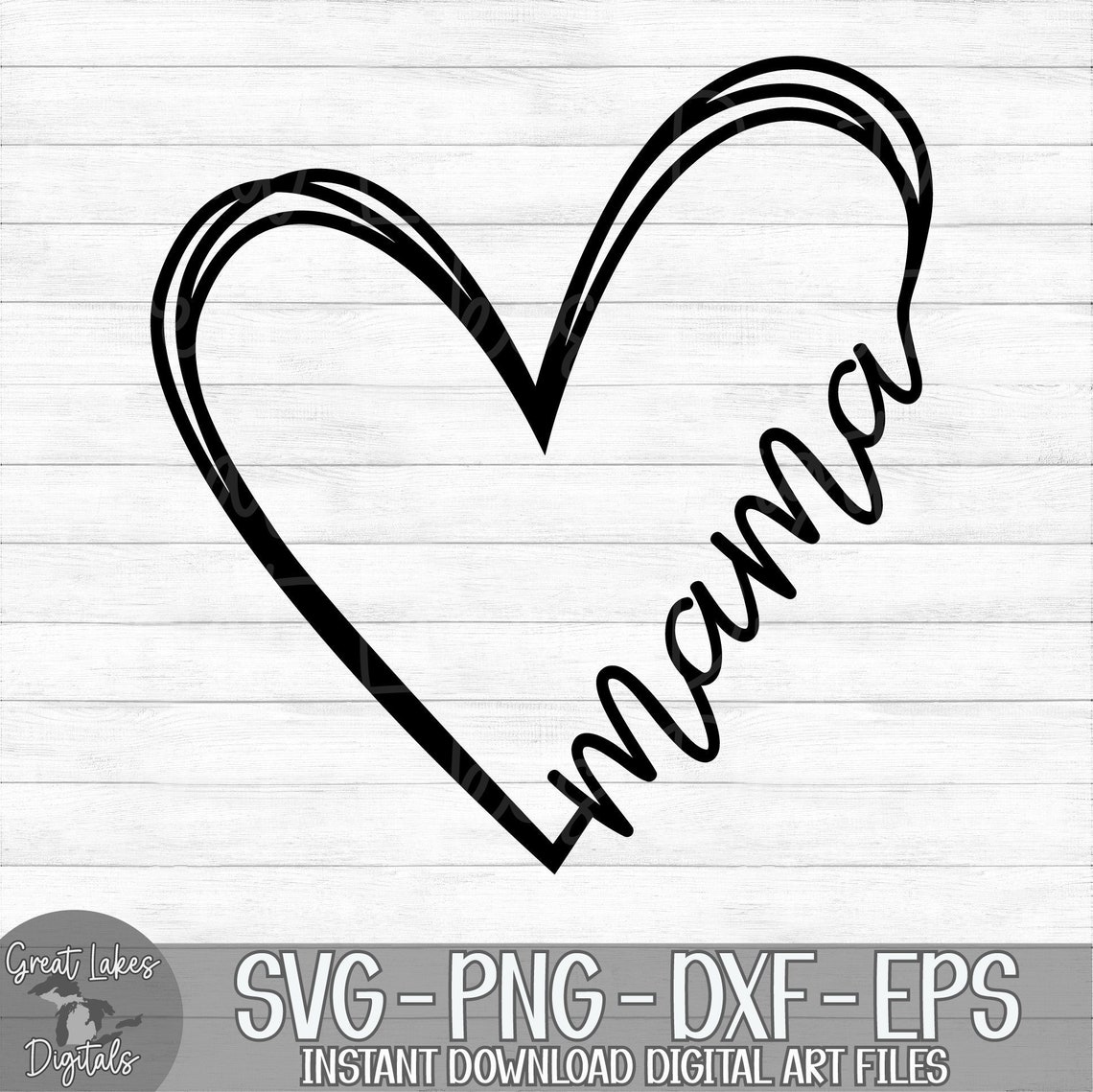 Mama Heart Instant Digital Download Svg Png Dxf and Eps - Etsy