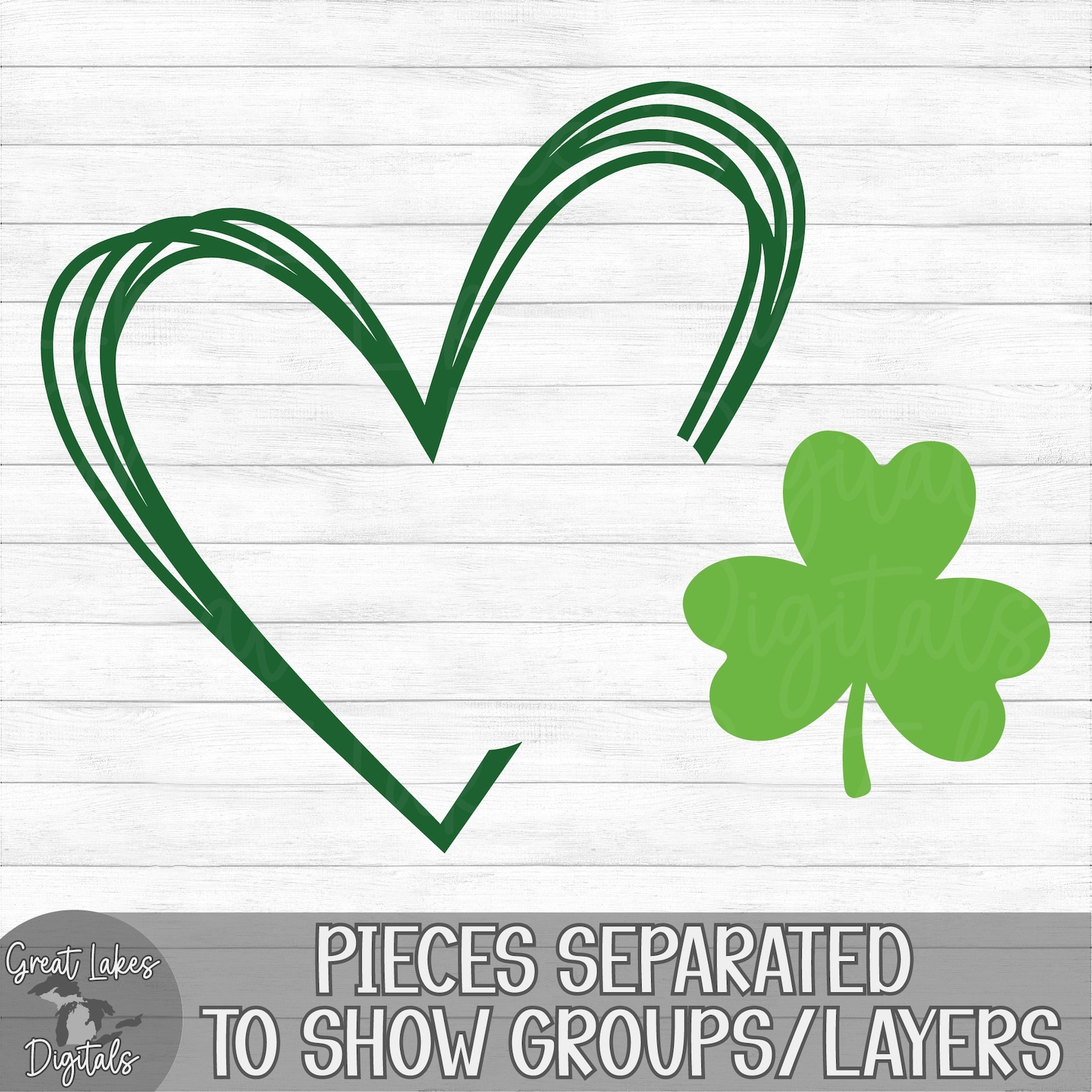 Saint Patrick's Day Heart - Instant Digital Download - Svg, Png, Dxf ...