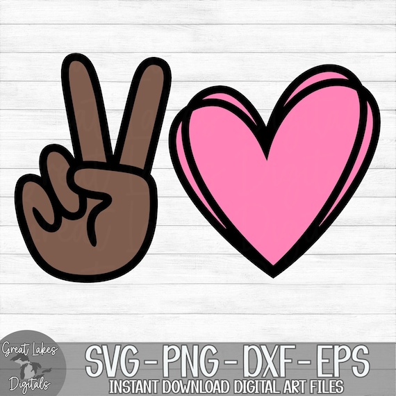 Peace and Love Instant Digital Download Svg Png Dxf and - Etsy