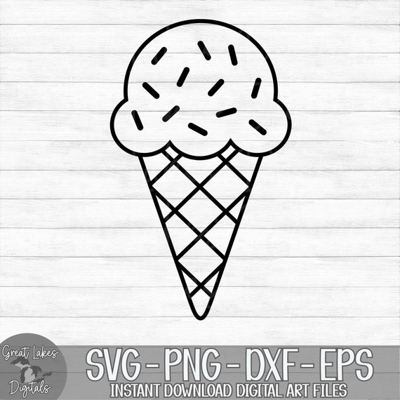 Ice Cream Cone Instant Digital Download Svg Png Dxf And Etsy
