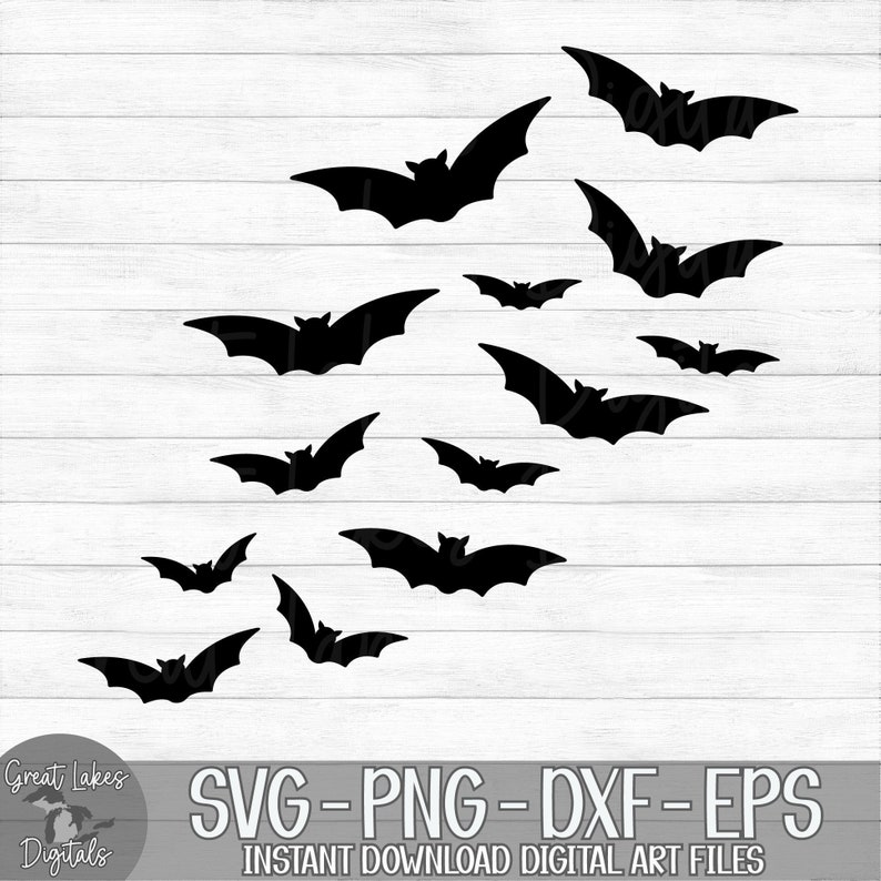 Bat Swarm Instant Digital Download Svg Png Dxf and Eps - Etsy