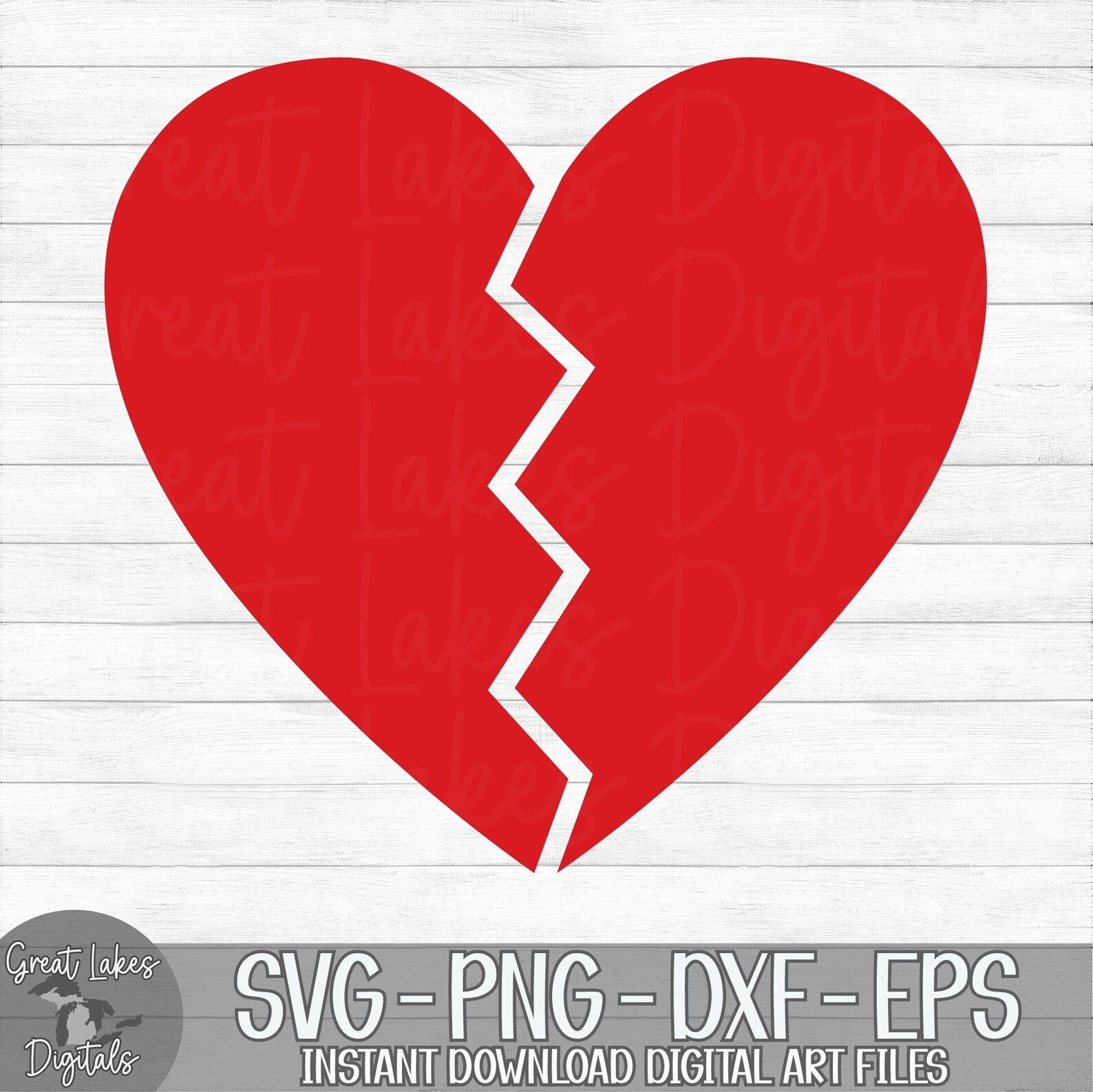 Broken Heart Instant Digital Download Svg Png Dxf and - Etsy