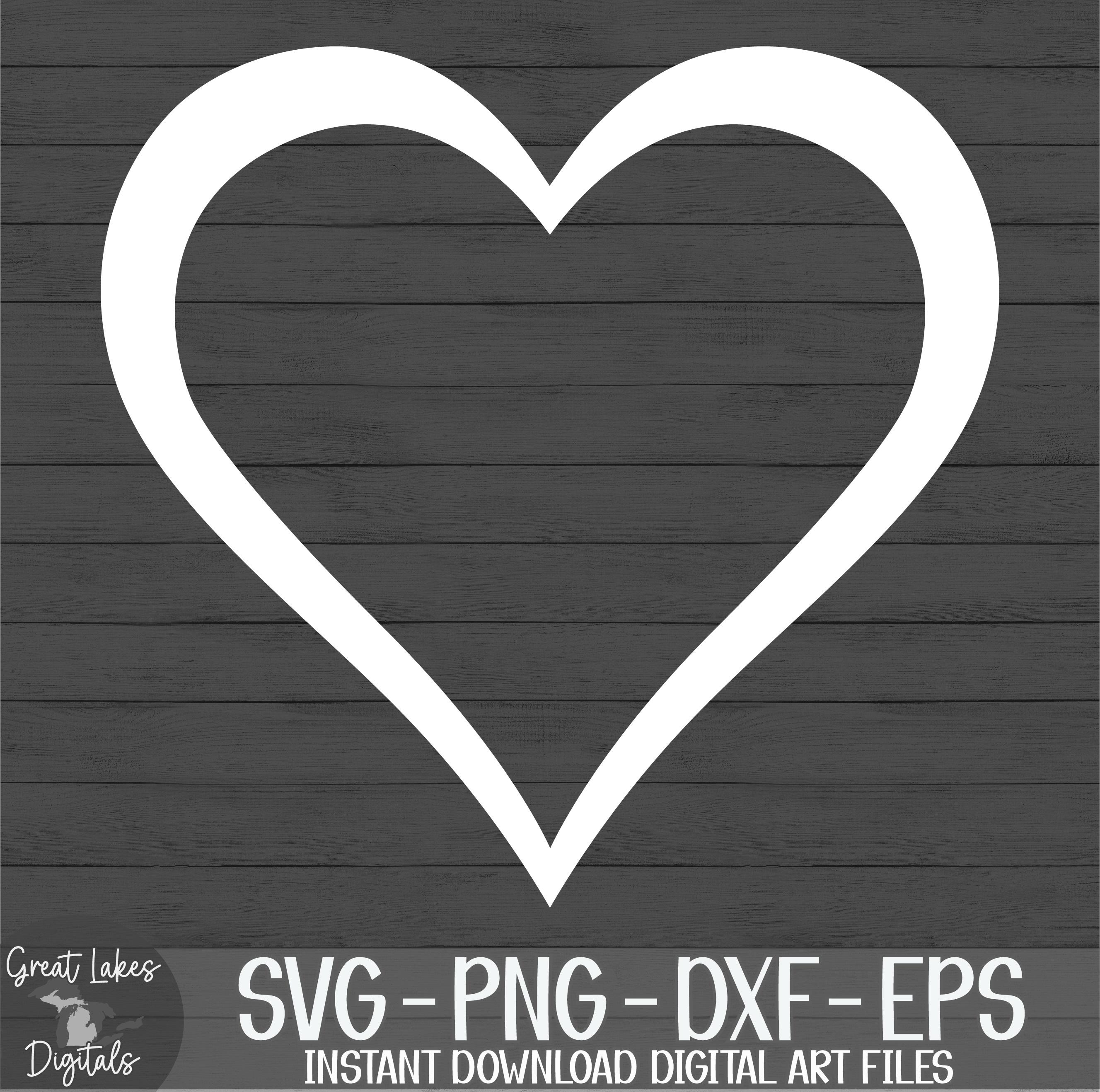 Heart Outline Svg Png Dxf Eps Digital Download, Wedding, Valentine ...