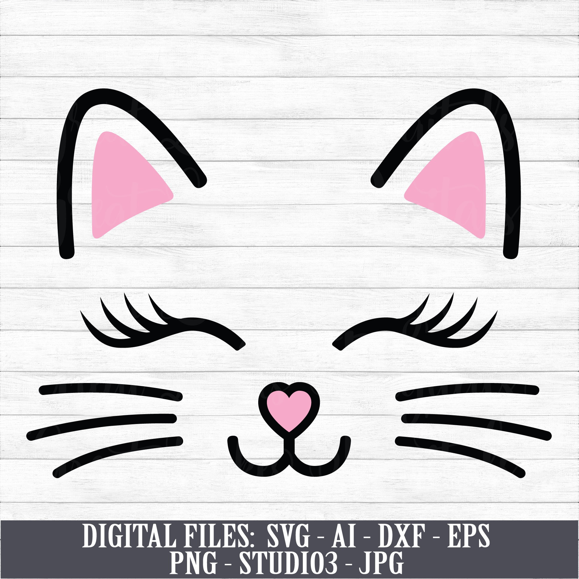Cat Face Instant Digital Download svg ai dxf eps png | Etsy