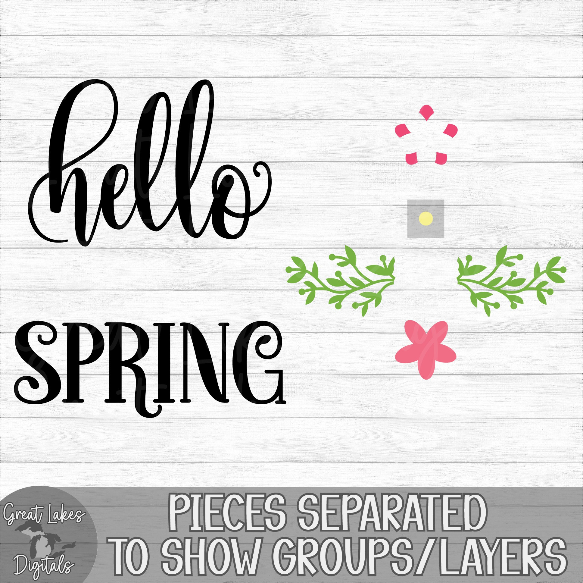 Hello Spring - Instant Digital Download - Svg, Png, Dxf, and Eps Files ...