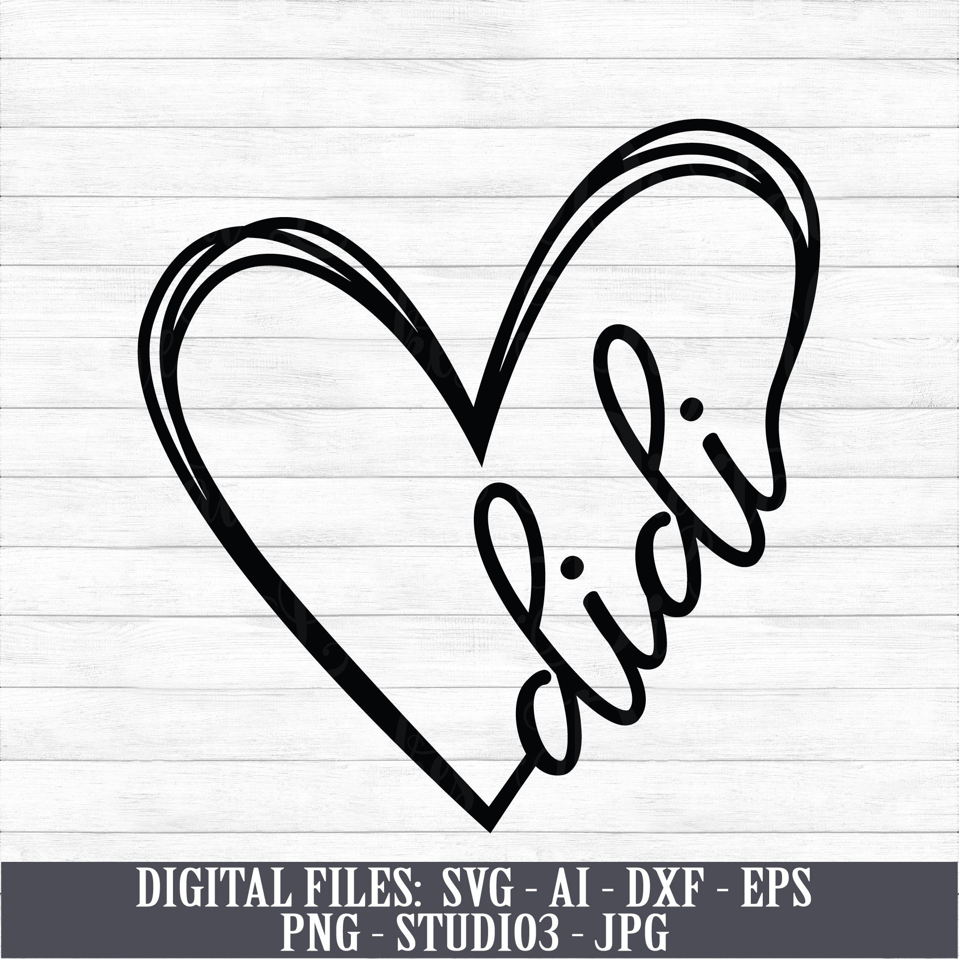 Didi Heart Instant Digital Download Svg Ai Dxf Eps Png | Etsy