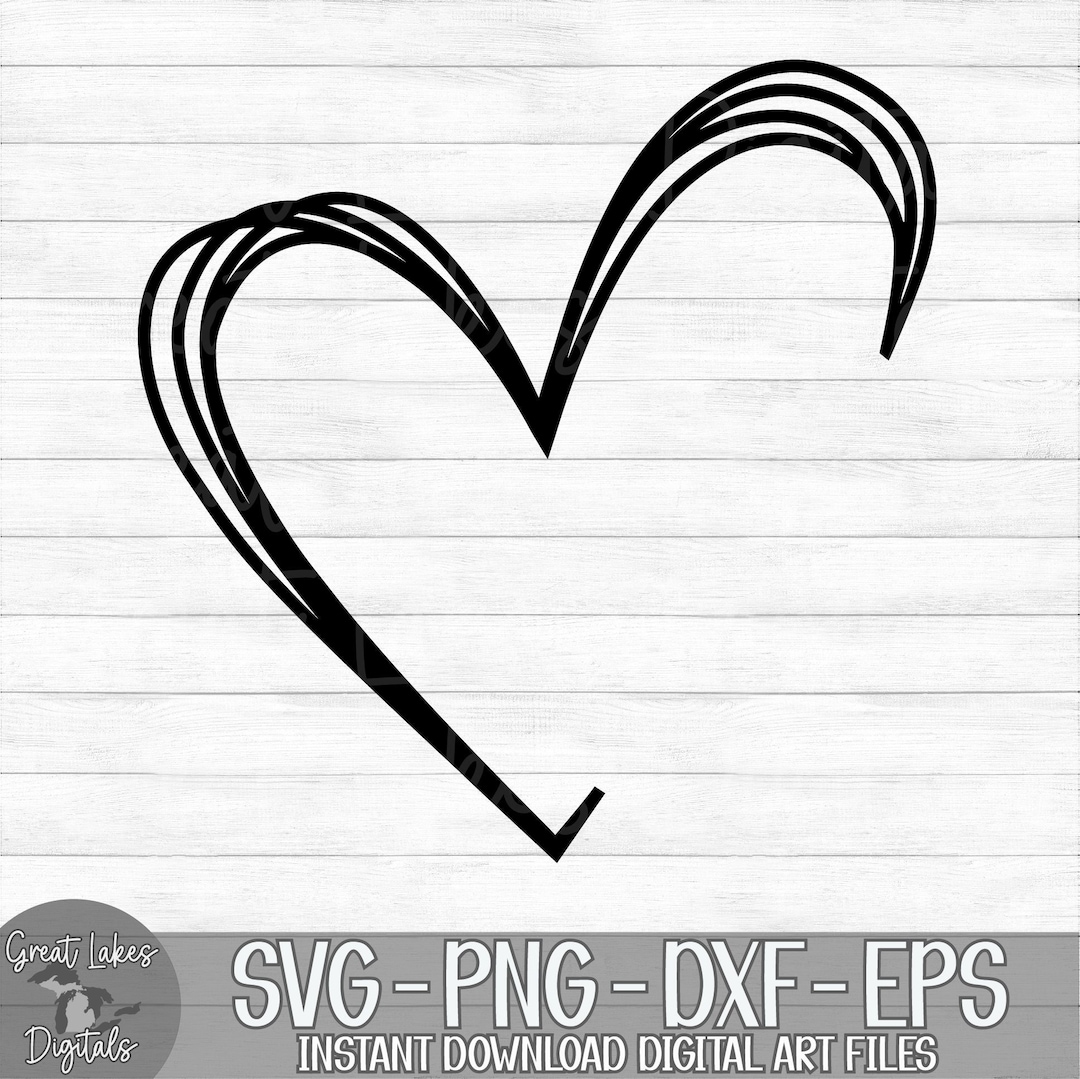 Heart - Instant Digital Download - Svg, Png, Dxf, and Eps Files ...