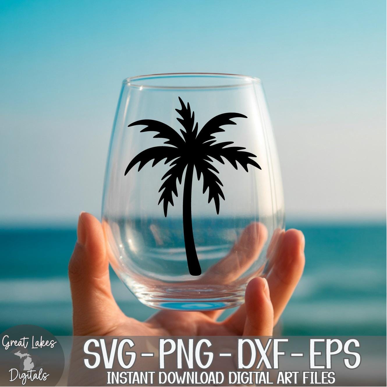 Palm Tree - Instant Digital Download - Svg, Png, Dxf, and Eps Files ...