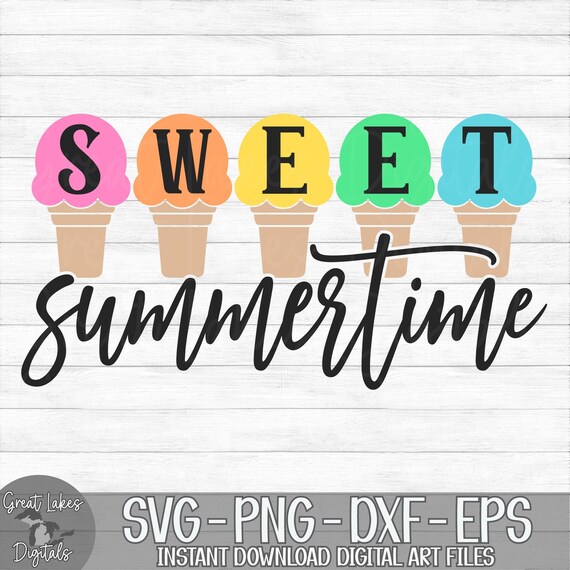 Sweet Summertime Ice Cream Cones Instant Digital Download - Etsy