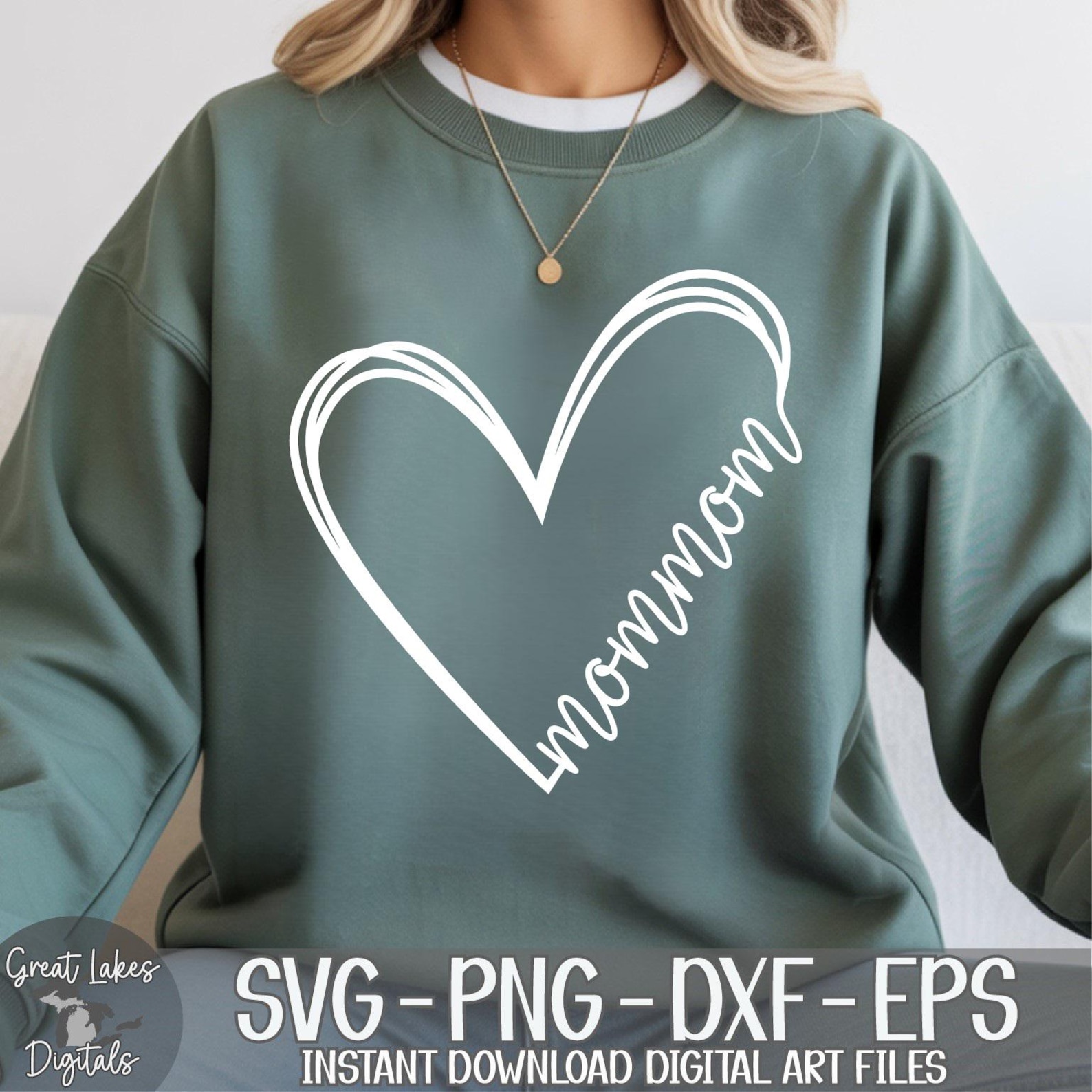 Mommom Heart - Instant Digital Download - Svg, Png, Dxf, and Eps Files ...