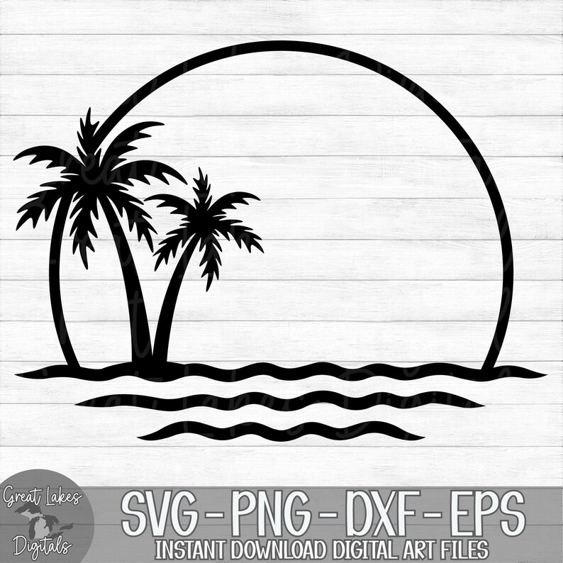 Palm Trees Instant Digital Download Svg Png Dxf and Eps - Etsy