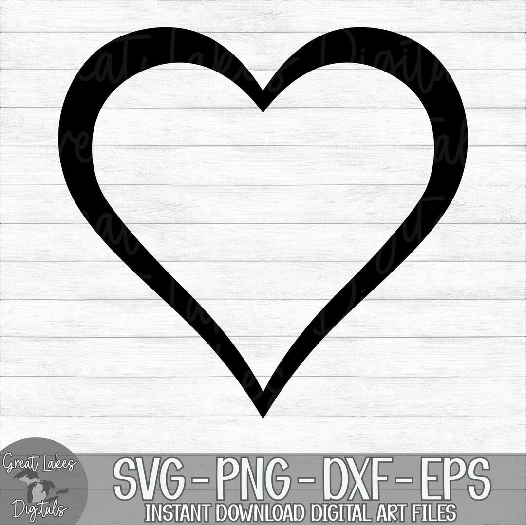 Heart - Instant Digital Download - Svg, Png, Dxf, and Eps Files ...