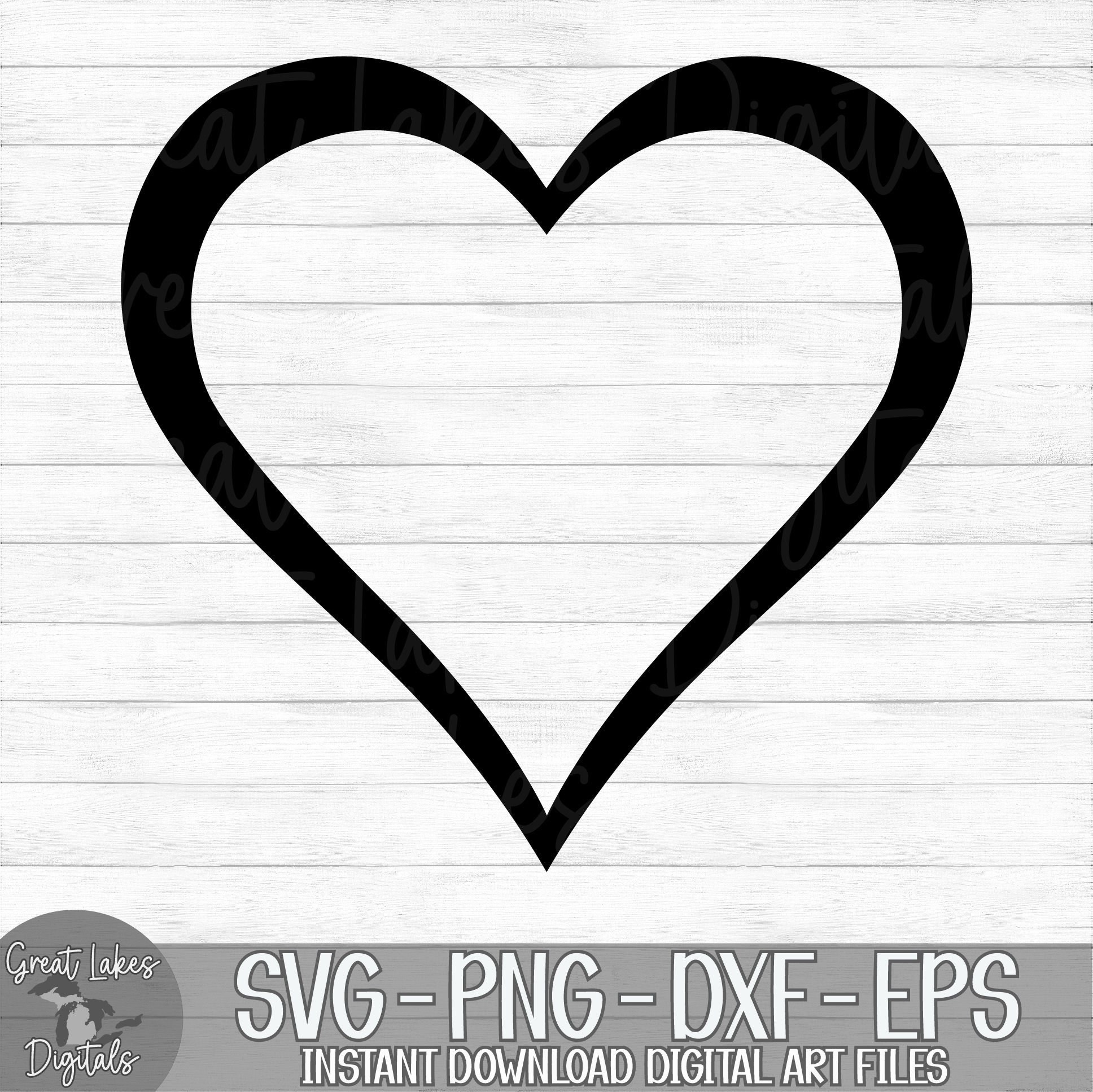 Heart Instant Digital Download Svg Png Dxf and Eps - Etsy