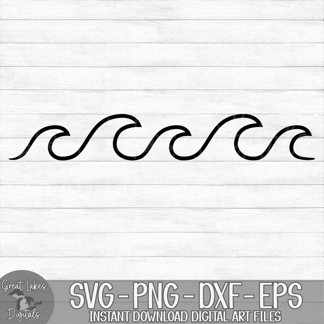 Waves Instant Digital Download Svg, Png, Dxf, and Eps Files Included ...