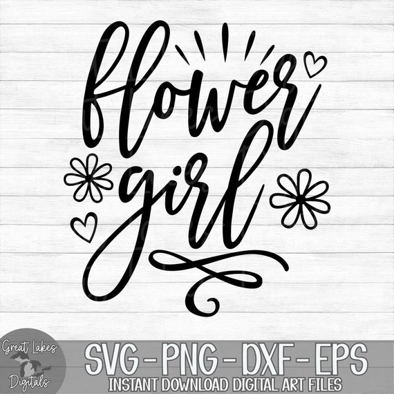 Flower Girl Instant Digital Download Svg Png Dxf and - Etsy