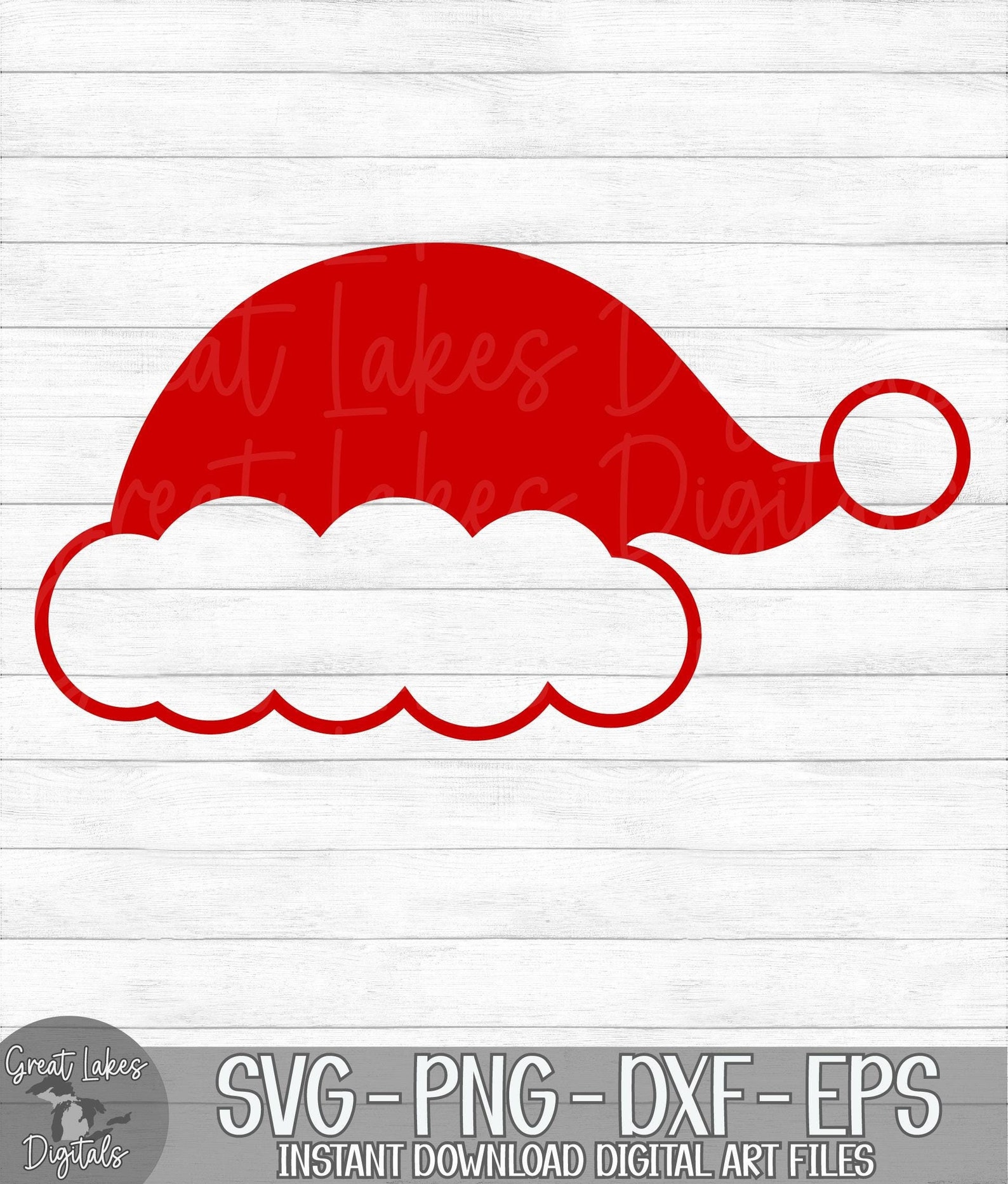 Santa Hat - Instant Digital Download - Svg, Png, Dxf, and Eps Files ...