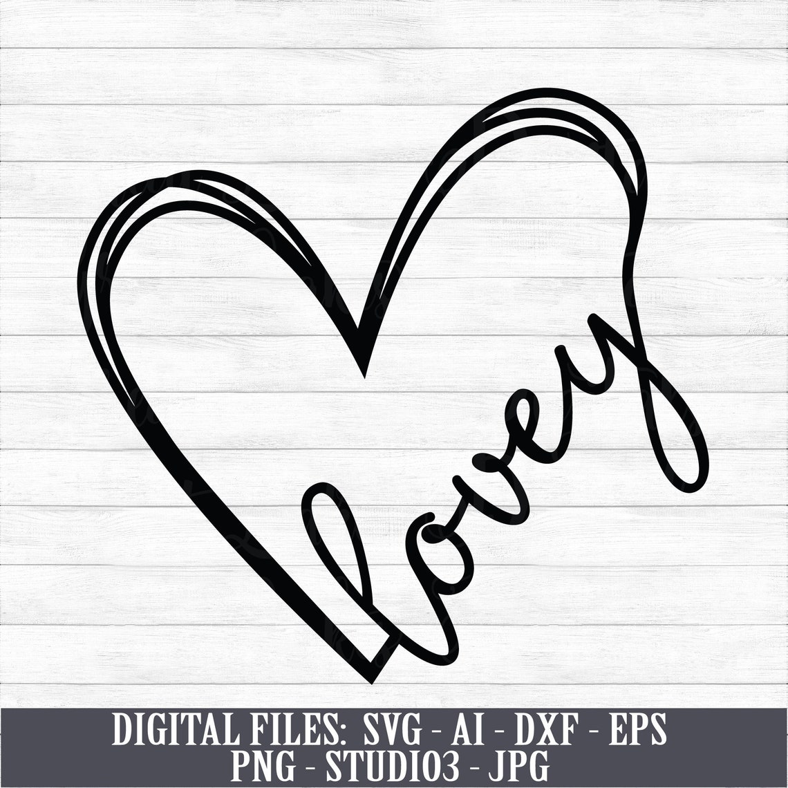 Lovey Heart Instant Digital Download Svg Ai Dxf Eps | Etsy