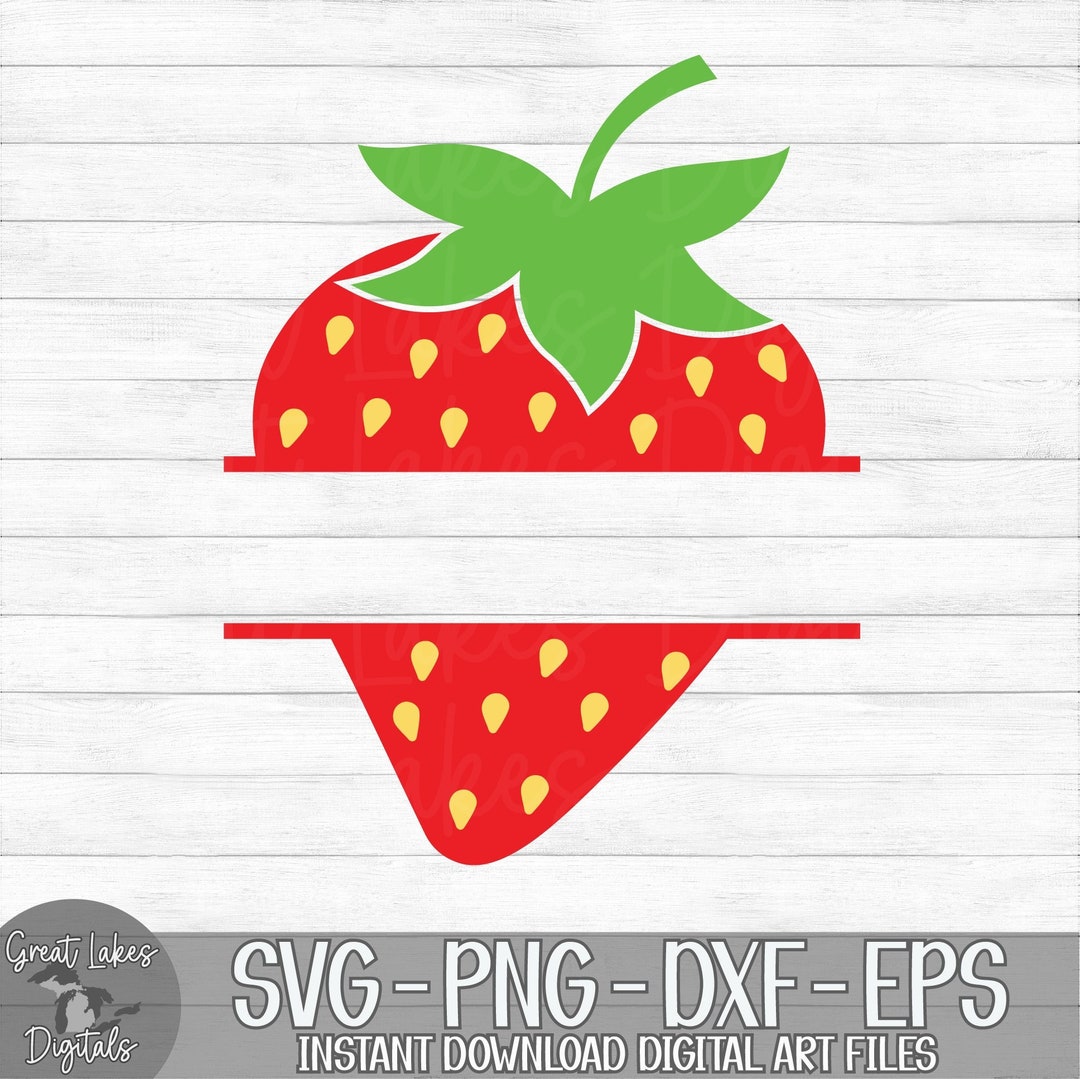 Strawberry Split Mongram - Instant Digital Download - Svg, Png, Dxf ...