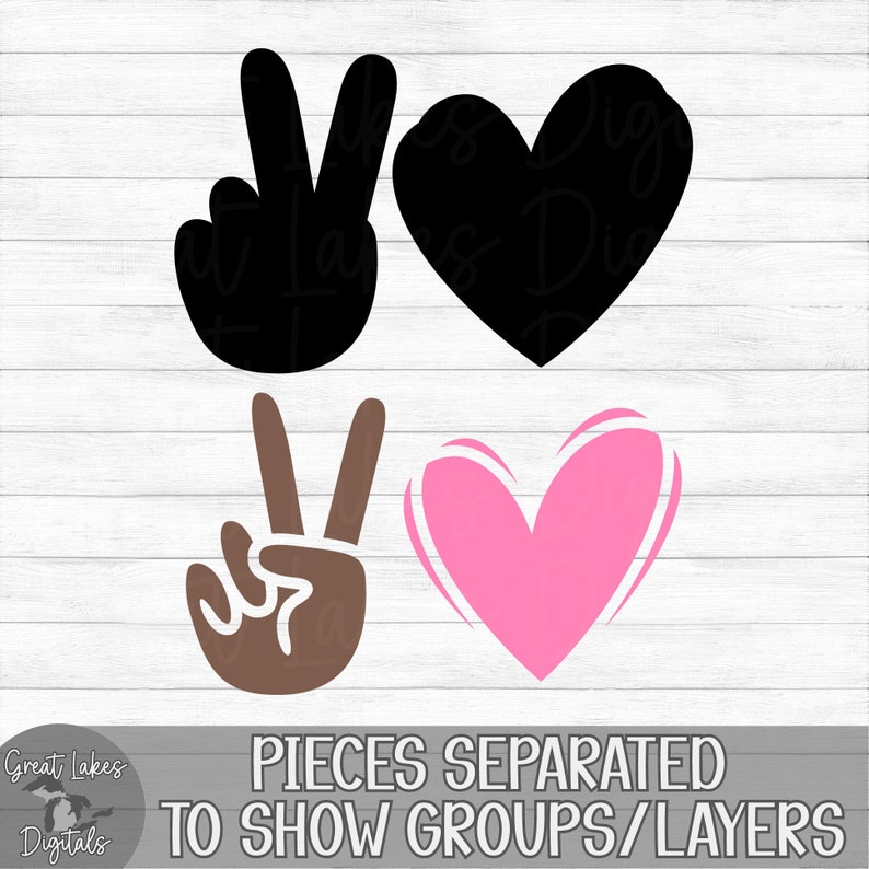 Peace and Love Instant Digital Download Svg Png Dxf and - Etsy