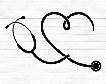 Nurse Stethoscope Heart Nursing Instant Digital Download | Etsy