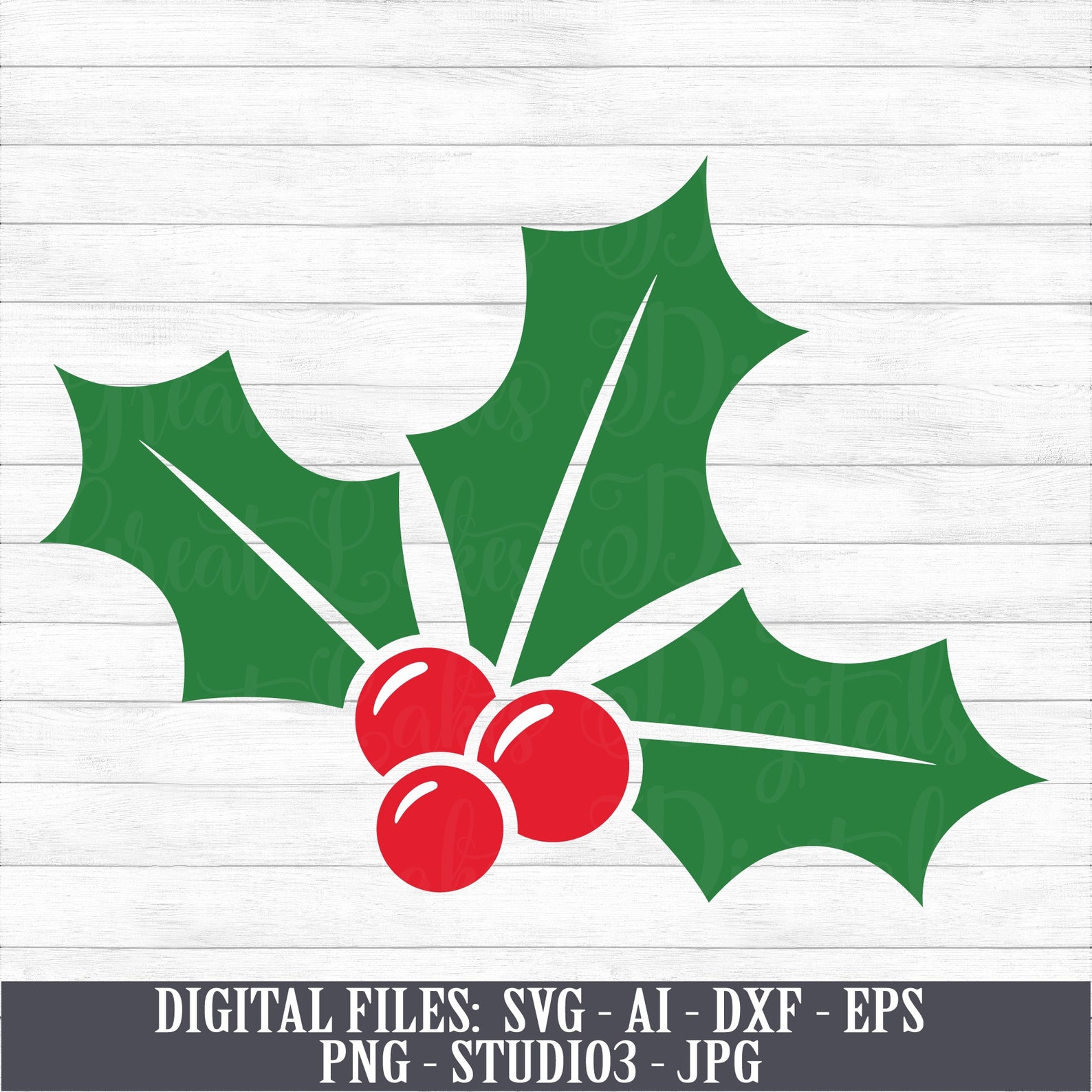 Christmas Holly Instant Digital Download Svg Ai Dxf Eps - Etsy