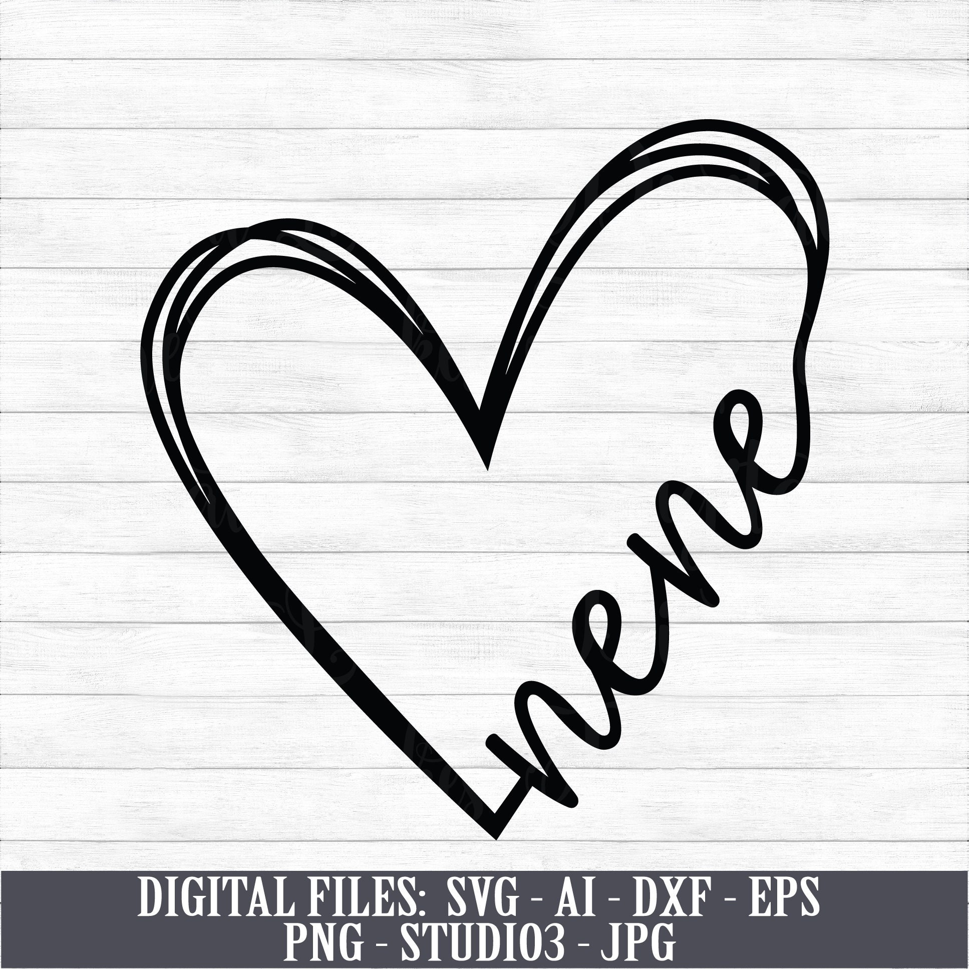 Nene Heart Instant Digital Download svg ai dxf eps png | Etsy