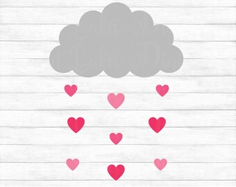Cloud Rain Hearts | Etsy