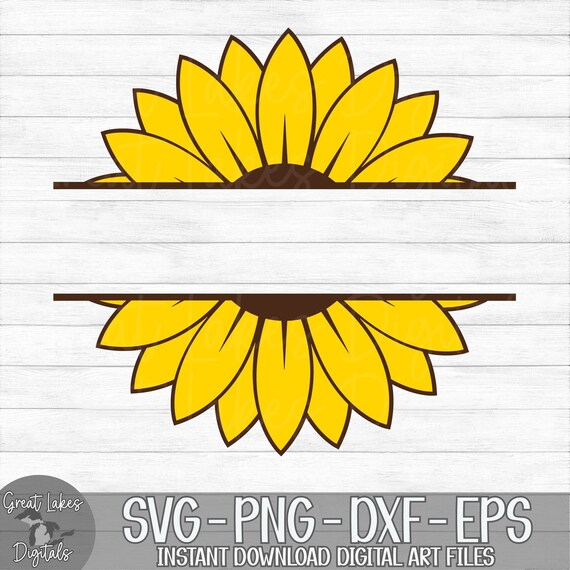 Sunflower Split Monogram Instant Digital Download Svg - Etsy