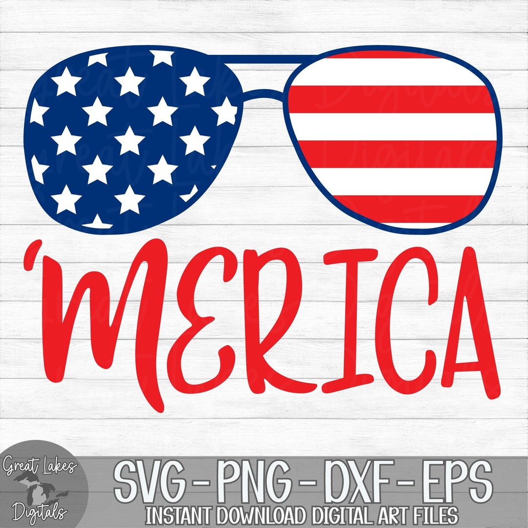 4th of July Sunglasses, 'merica, America, Red White & Blue, USA Instant ...