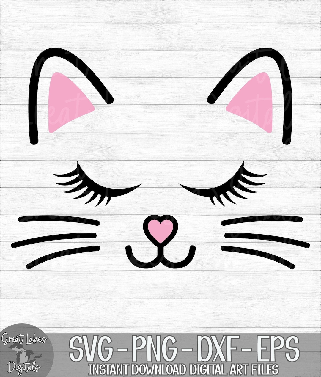 Cat Face - Instant Digital Download - Svg, Png, Dxf, and Eps Files ...