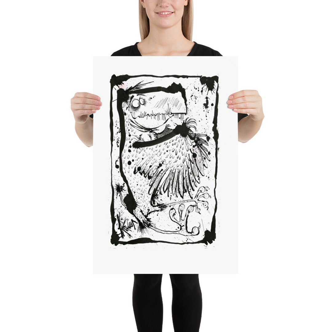 Dino Bird Poster by Kieron Seamons. - Etsy