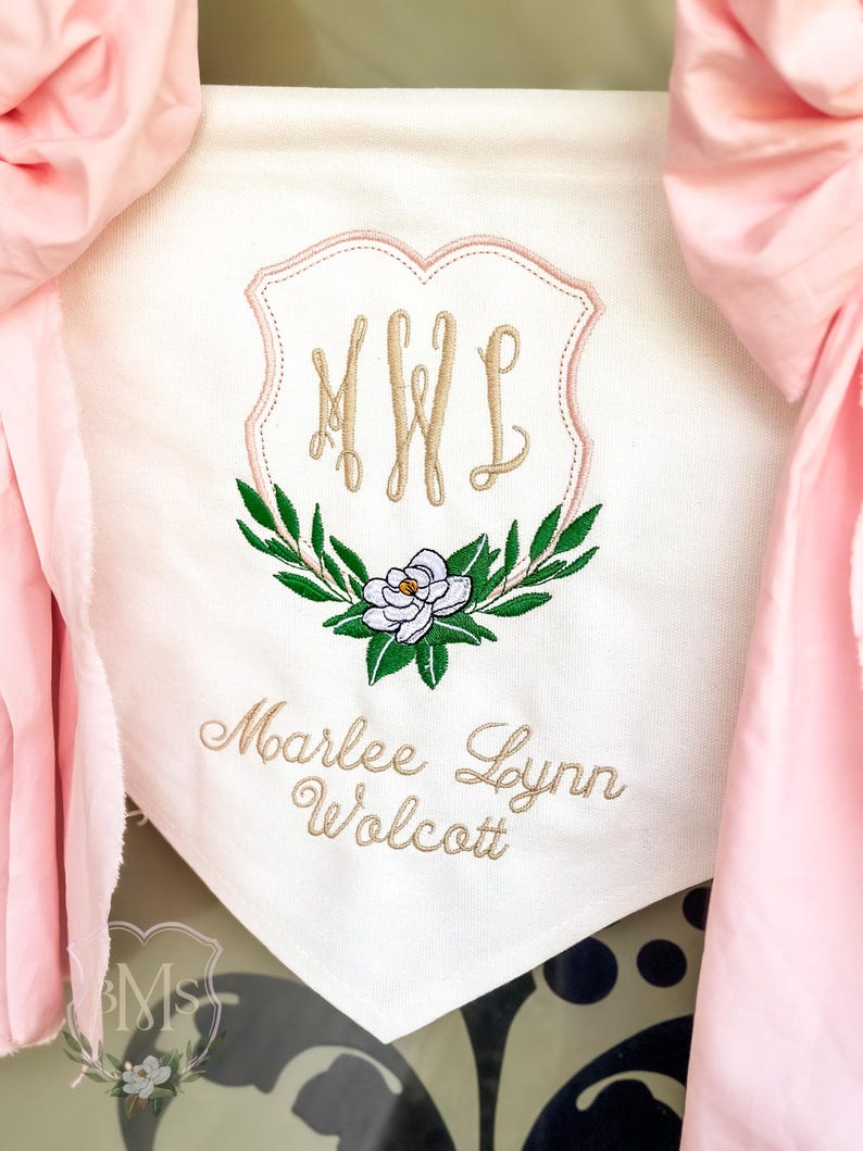 Classic Southern Magnolia Baby Banner Hospital Door Banner Embroidered ...