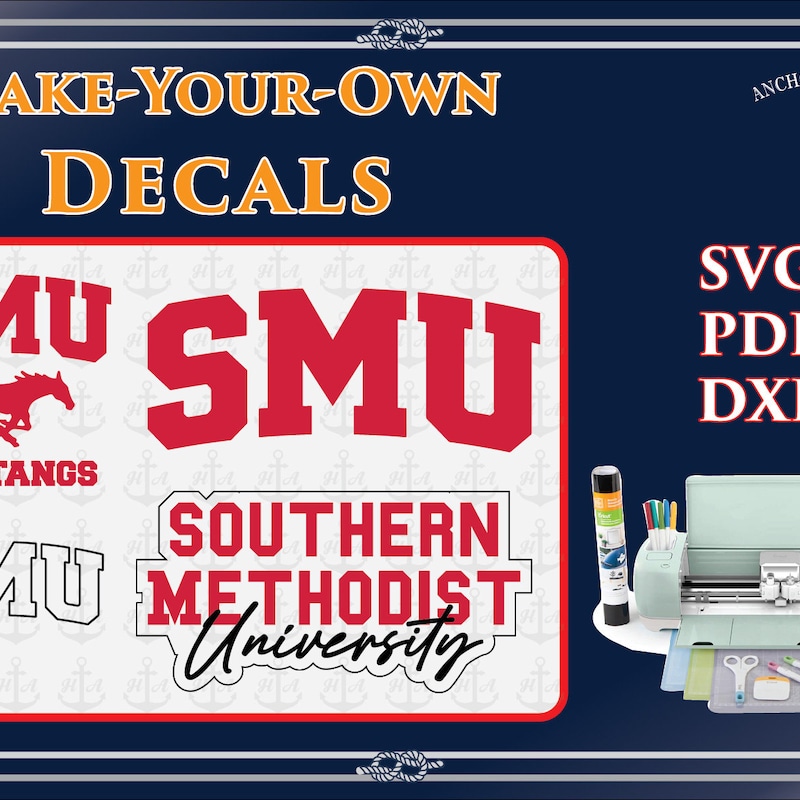 Smu Mustangs Decal - Etsy