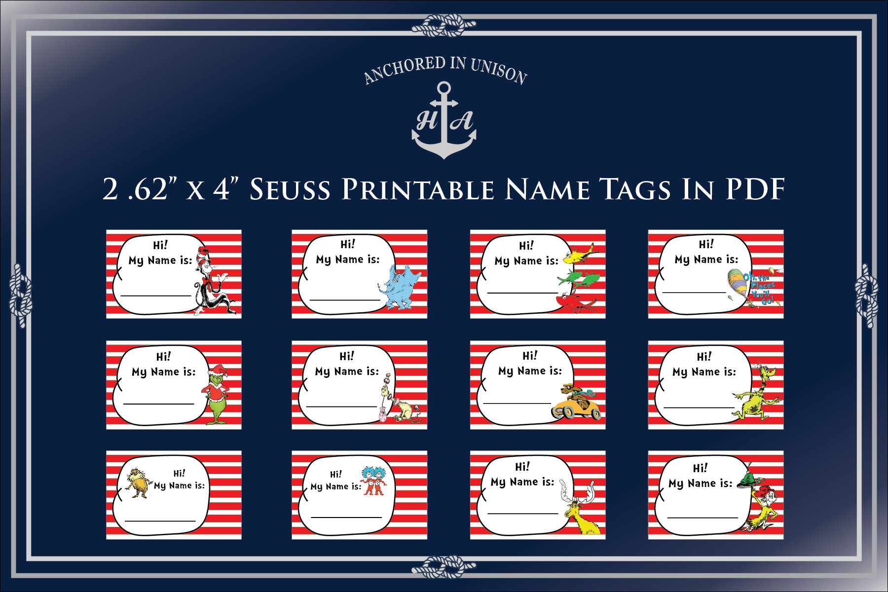 Instant Digital Download - Character Name Tags - for Birthday Parties ...