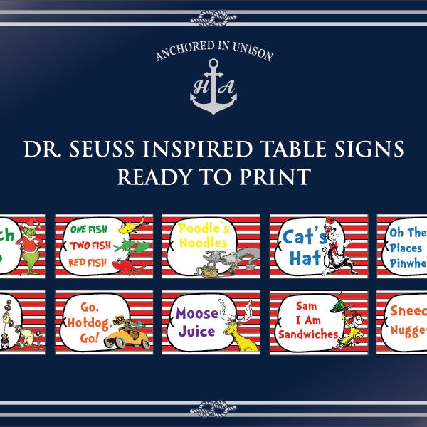 Dr Seuss Food Labels - Etsy