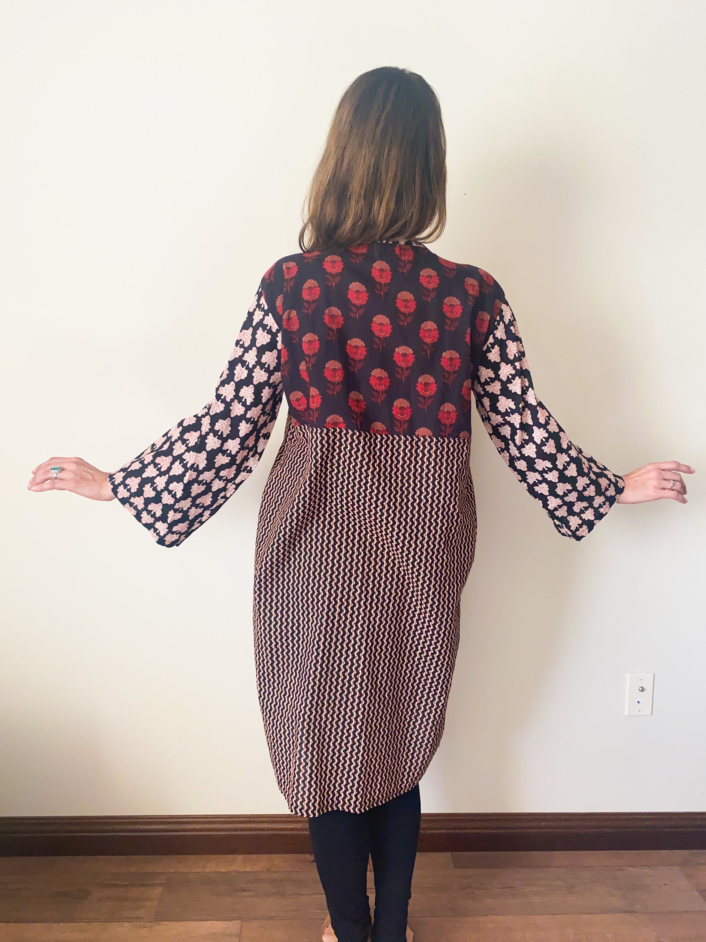 Block Print Cotton Duster Patchwork Kimono Duster Jacket - Etsy