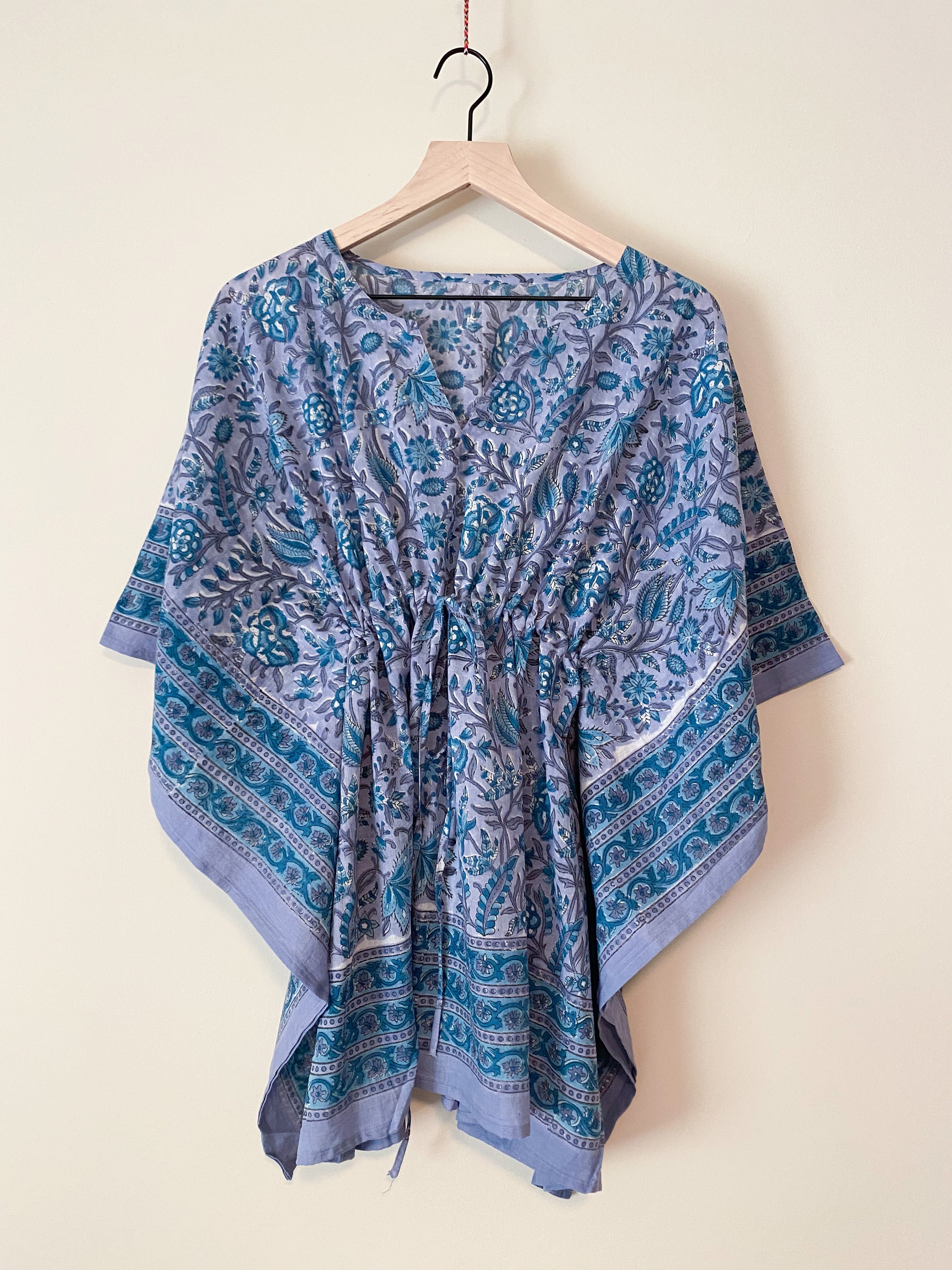 Women's Short Kaftan, Kaftan Top, Women's Cotton Blouse, Blockprint ...