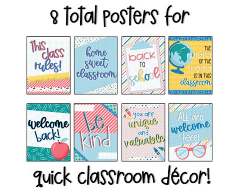 Back to School Growth Mindset Classroom Posters, Classroom Decorations ...