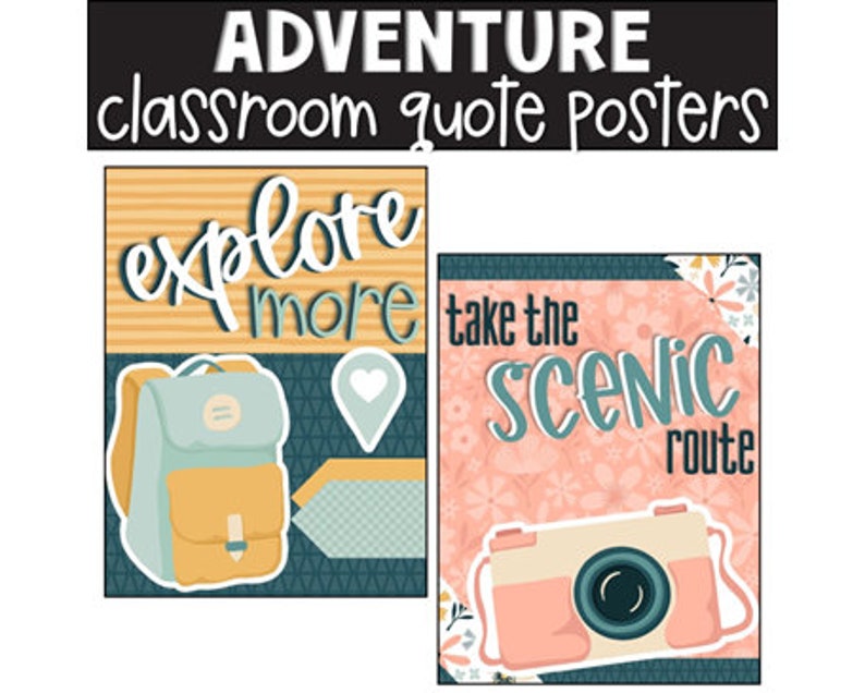 Adventure Growth Mindset Classroom Posters, Classroom Decorations ...