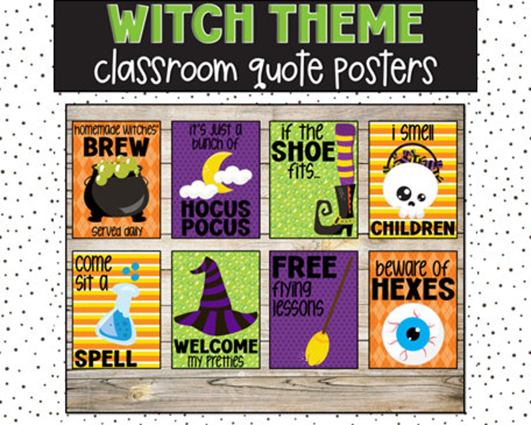 Witch Themed Halloween Classroom Posters, Classroom Decorations ...