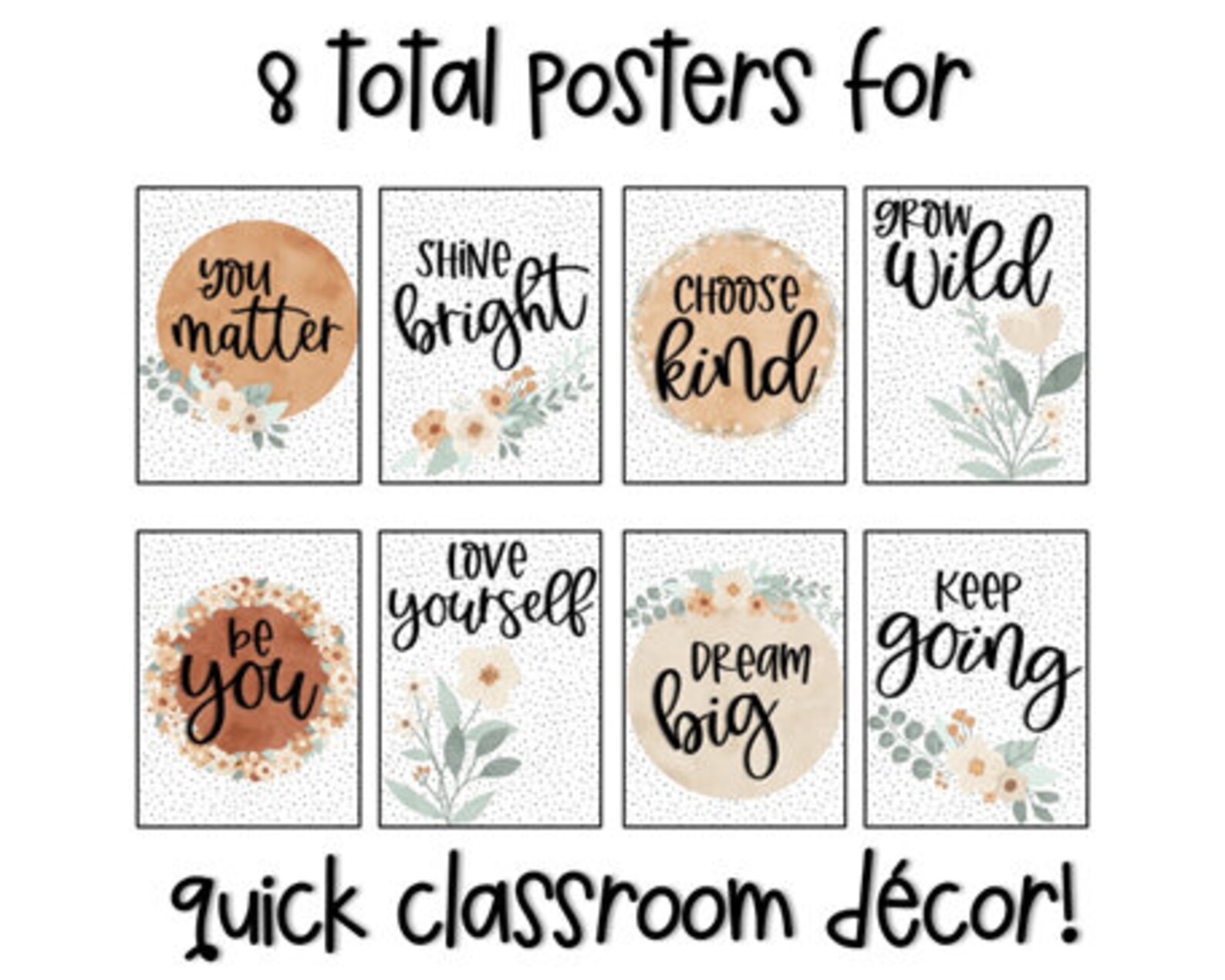 Neutral Boho Growth Mindset Classroom Posters, Classroom Decorations ...