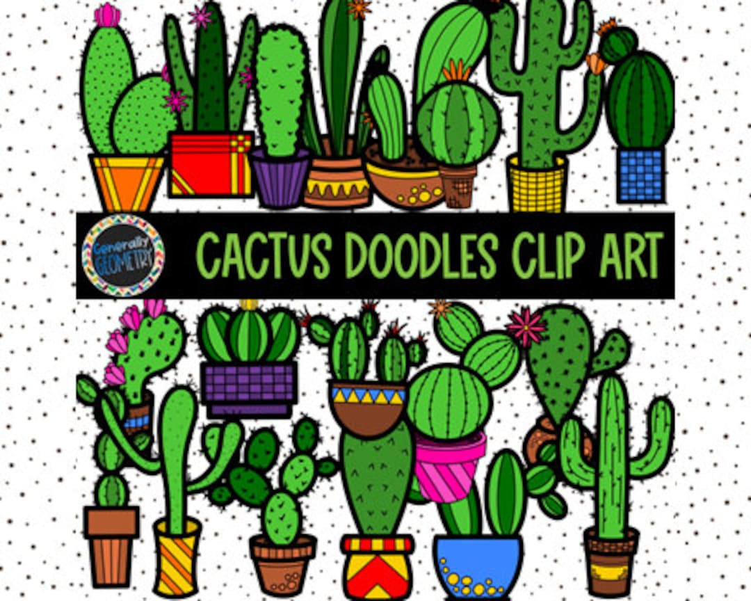 Cactus Doodles Clip Art, Cactus Clipart, Cactus Designs, Hand Drawn - Etsy