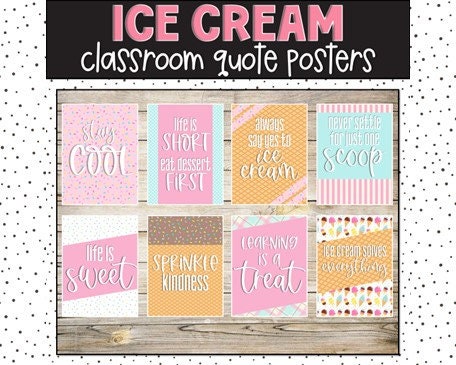 Ice Cream Growth Mindset Classroom Posters, Classroom Decorations ...