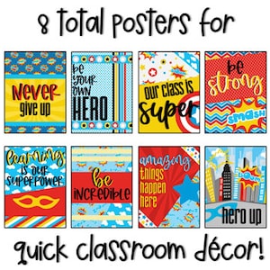 Superhero Growth Mindset Classroom Posters, Classroom Decorations ...