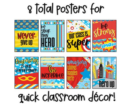 Superhero Growth Mindset Classroom Posters, Classroom Decorations ...