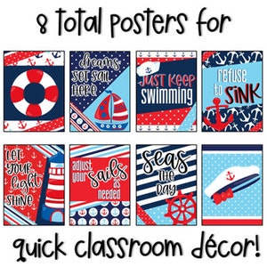 Nautical Growth Mindset Classroom Posters, Classroom Decorations ...